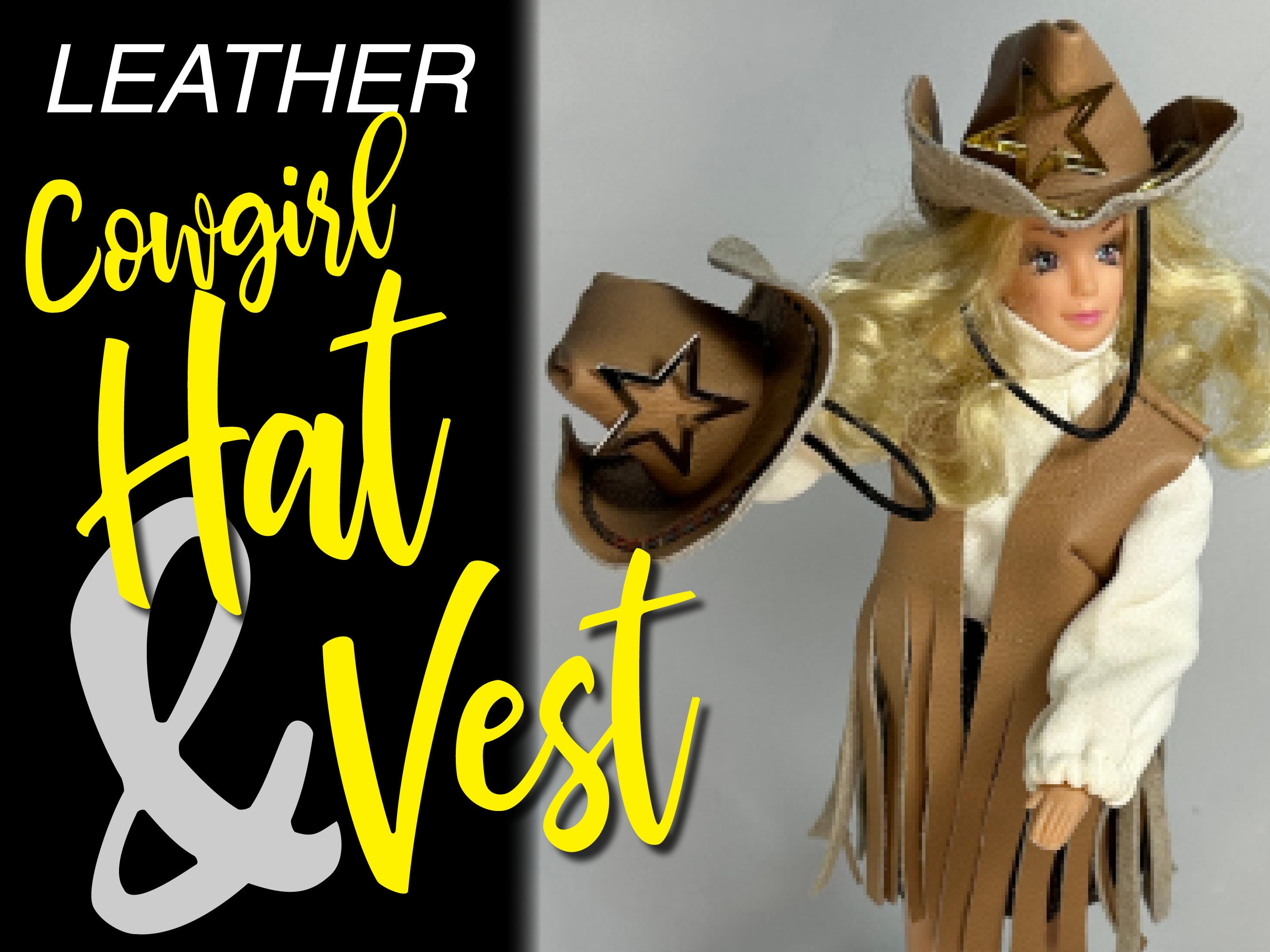 Cowboy Hat in Copper Western Toy Hat for Fashion Doll Little Leather ...