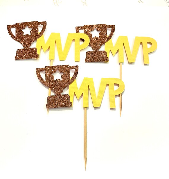 MVP Cupcake Toppers 12 Cupcake Toppers MVP Team Party - Etsy