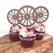 Wagon Wheel Cupcake Toppers, 12 Cupcake Toppers, Wagon Wheel, Cowboy ...