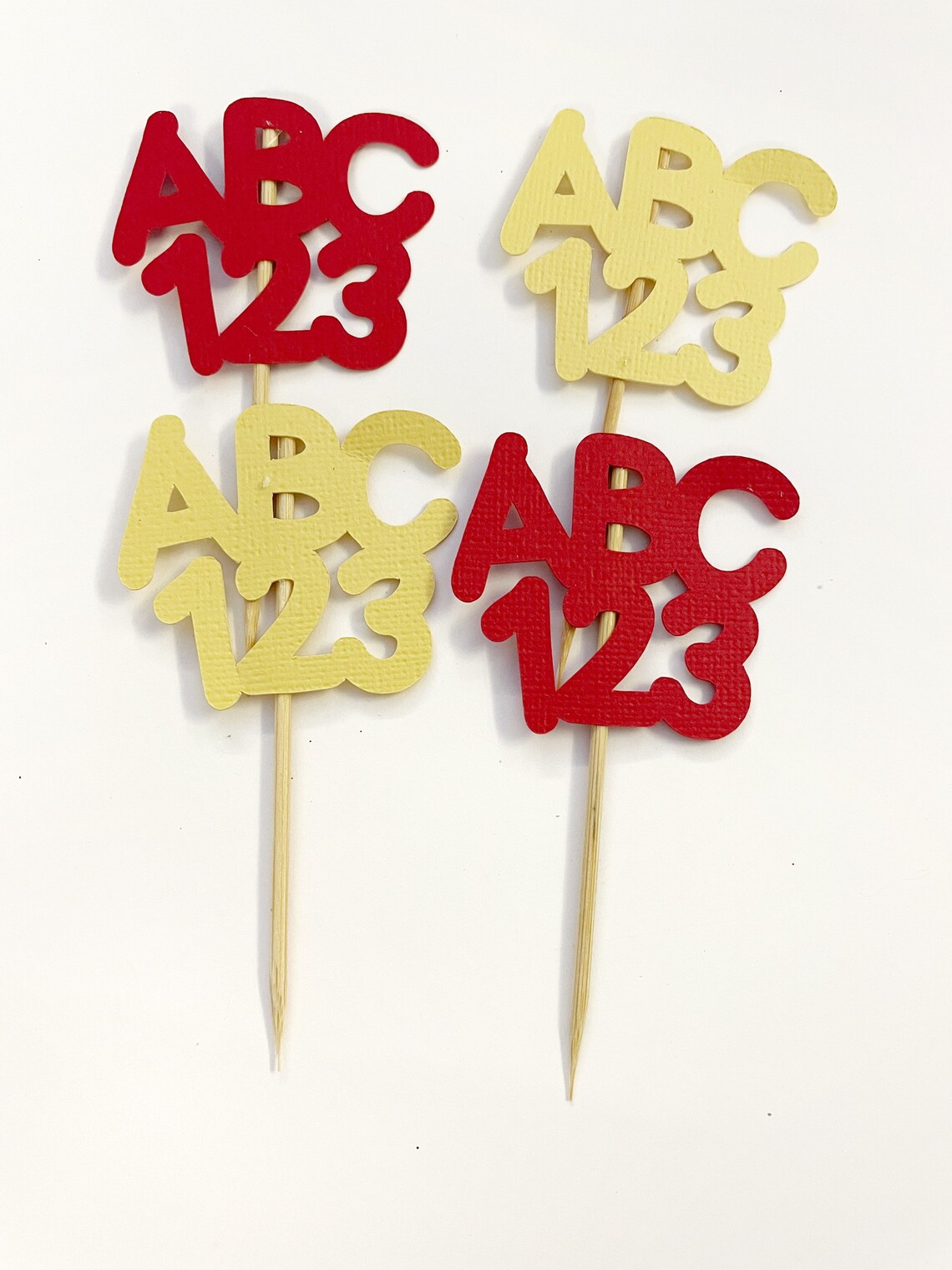 ABC 123 Cupcake Topper 12 Cupcake Toppers School Cupcake - Etsy