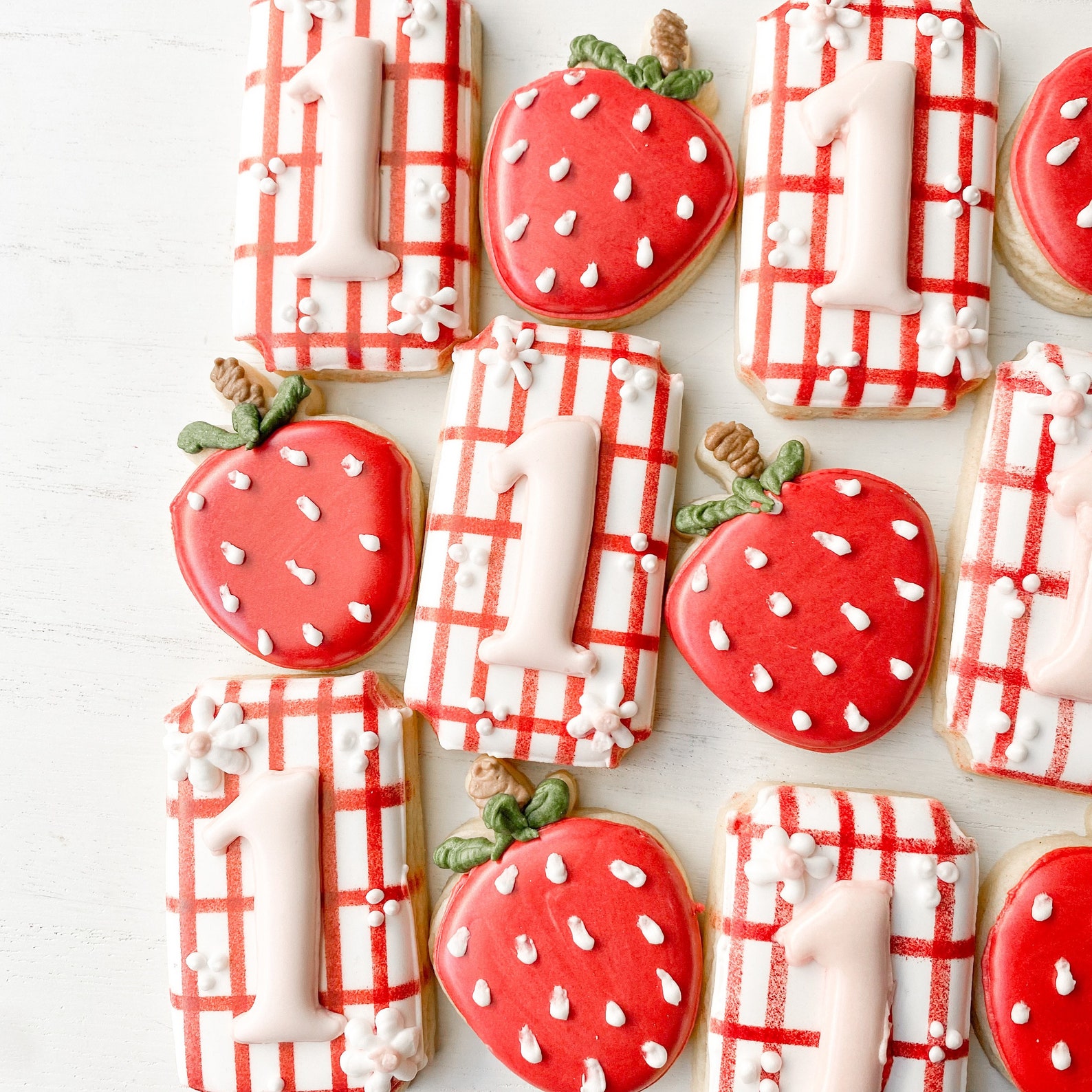 First Birthday Strawberry Mini Cookies Berry First Birthday - Etsy