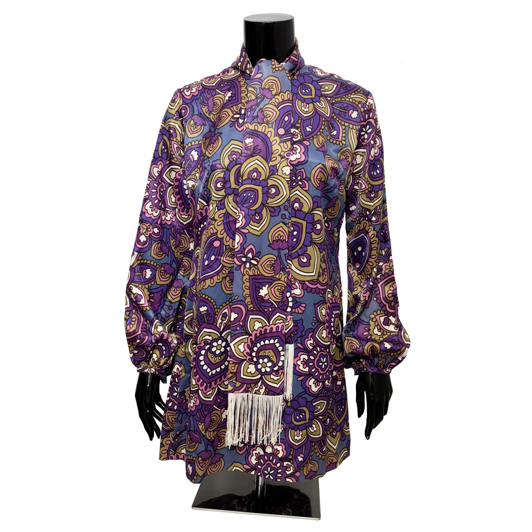 1970s Paisley Vintage Dress and Scarf - Etsy
