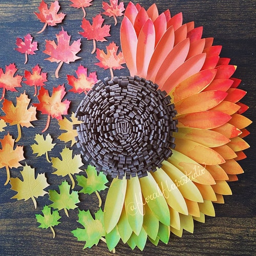 Party Décor Autumn Decoration Cardstock Paper Daisy PDF Fall Decor 3D ...