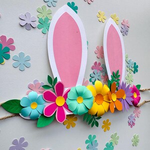 Bunny Ears Floral Headband Template: DIY Spring Paper Craft (SVG ...