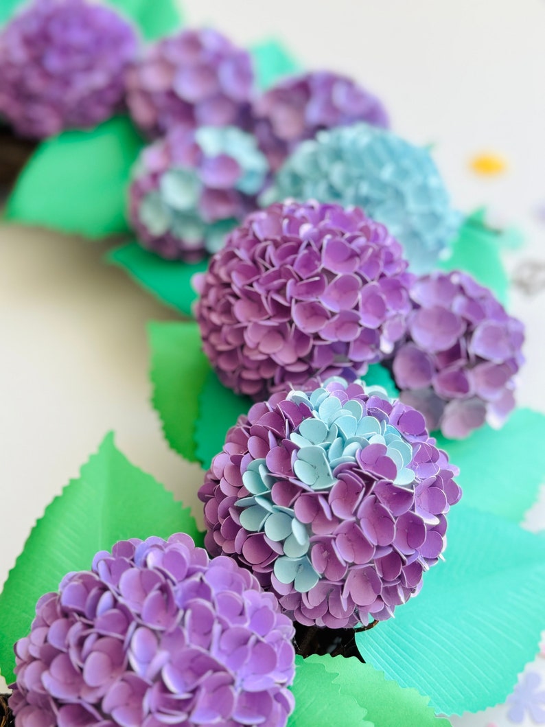 Hydrangea Paper Flower Template: SVG & PDF Cricut File (digital File ...