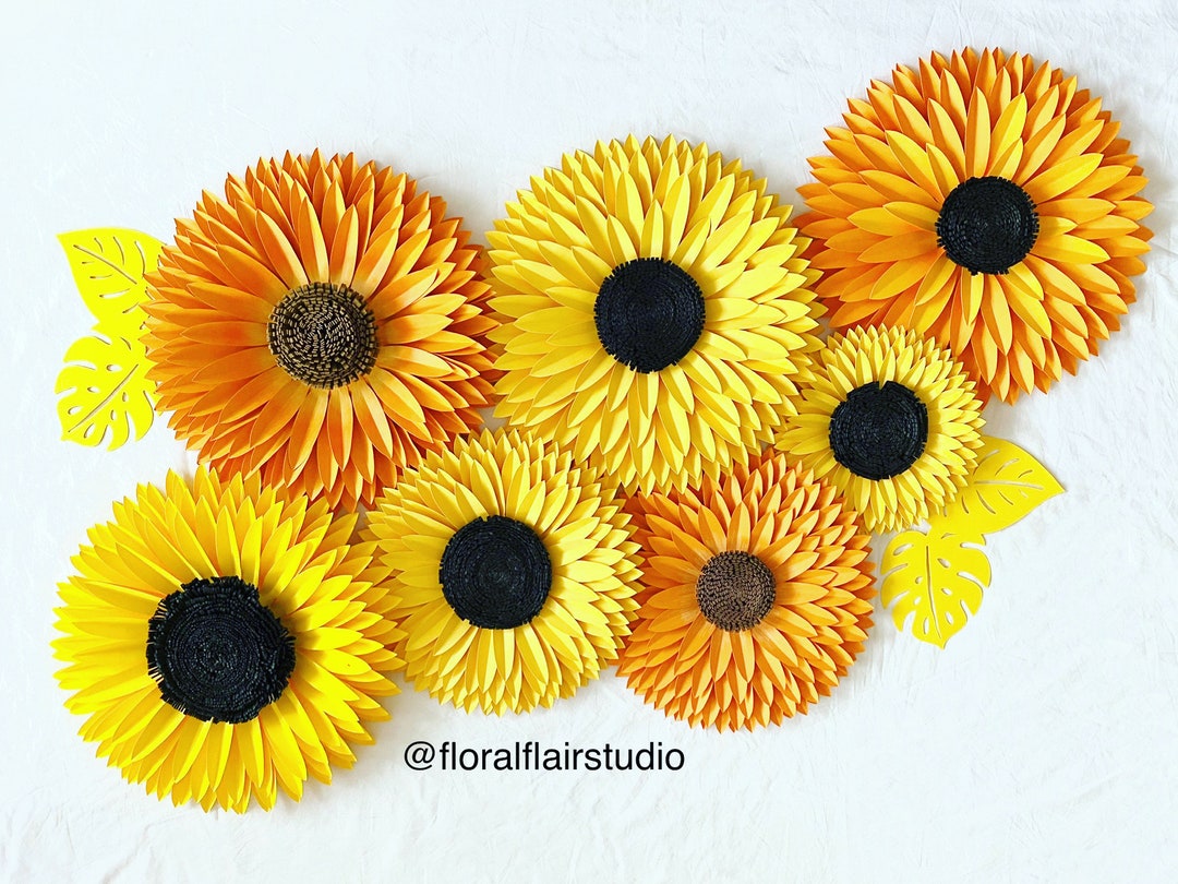 SVG Digital Template, Paper Sunflower, Fall Decor, Paper Flowers, DIY ...