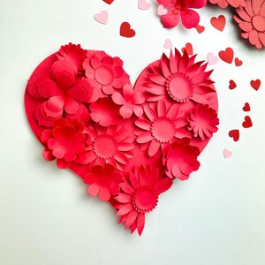 SVG Floral Heart, Greeting Card, Digital Template, Cricut File, Spring ...