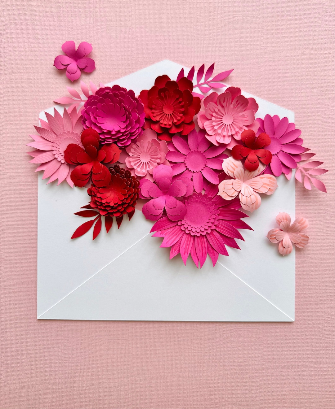 Paper Flower Card SVG Template: DIY Wedding, Birthday (digital File) - Etsy