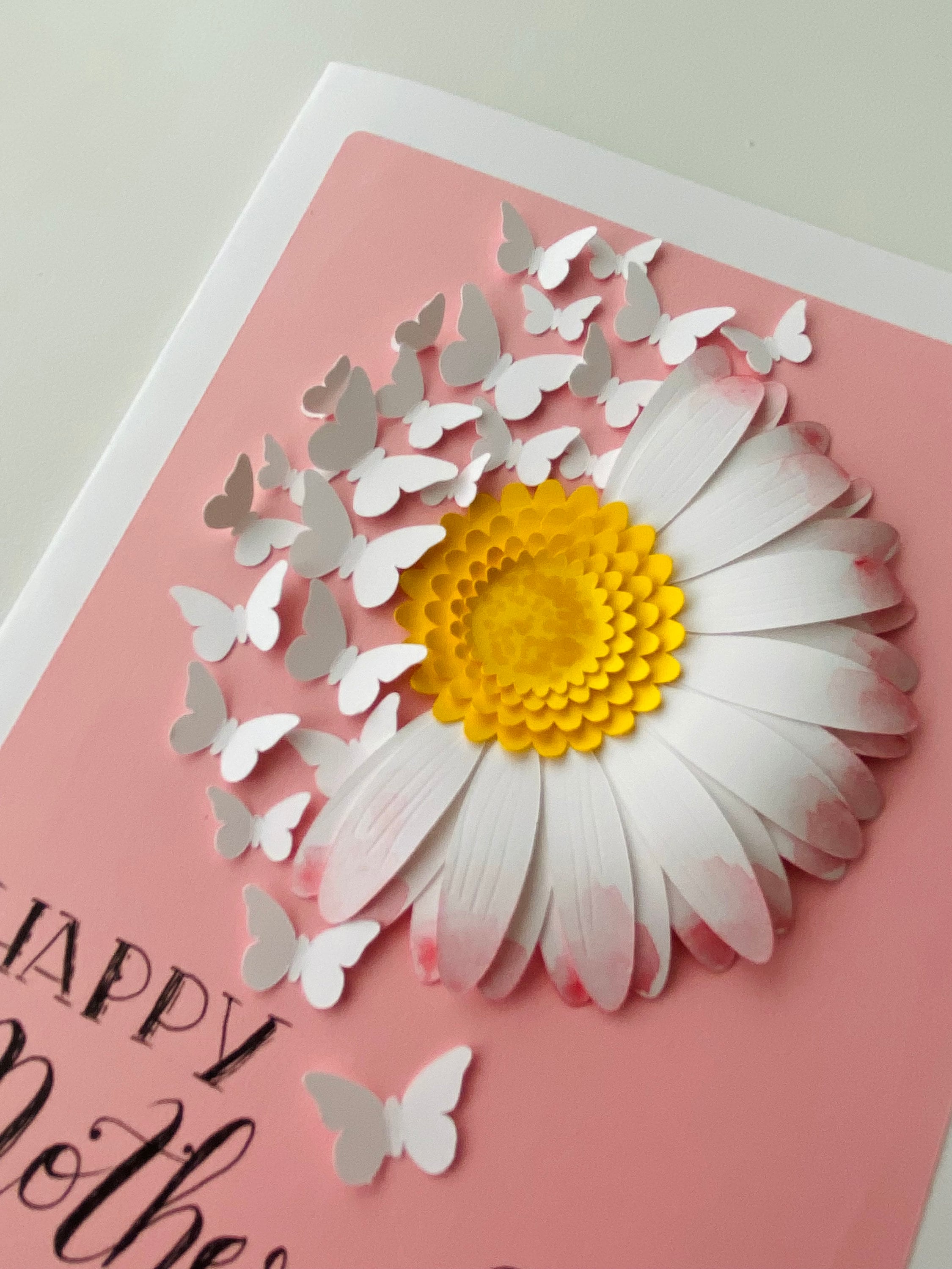 SVG DIY Card Daisy and Butterflies Paper Flowers Digital - Etsy Australia
