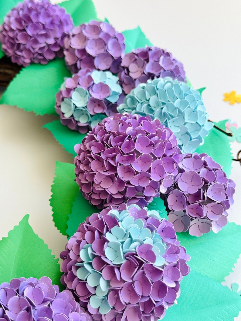 Hydrangea Paper Flower Template: SVG & PDF Cricut File (digital File ...