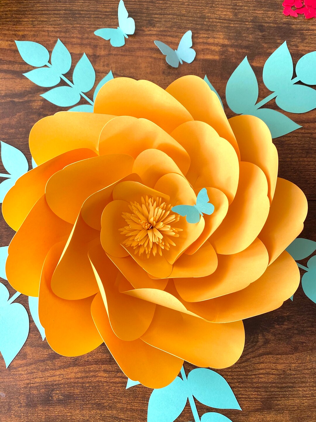 Paper Peony, Puffy Center, Svg, Pdf, Png, Digital Template, Cardstock, Floral Decor, DIY Paper ...