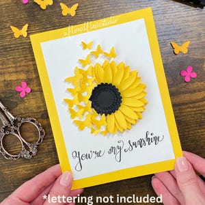3D Sunflower Butterfly Card SVG: DIY Paper Craft Template (digital ...