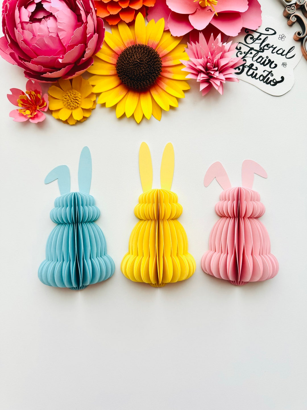 SVG Digital File, 3D Bunny Template, Spring Decor, Paper Decor, Easter ...
