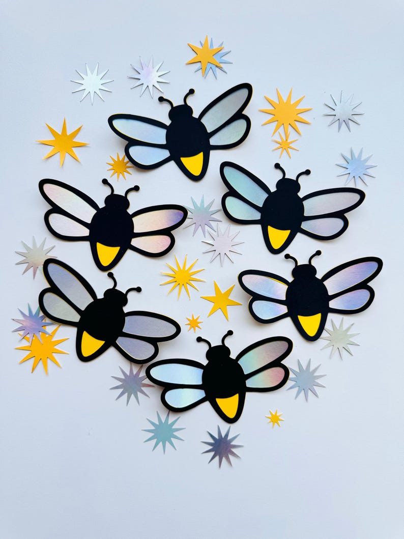 Paper Fireflies SVG Template: 3D Spring Decor (digital Download) - Etsy