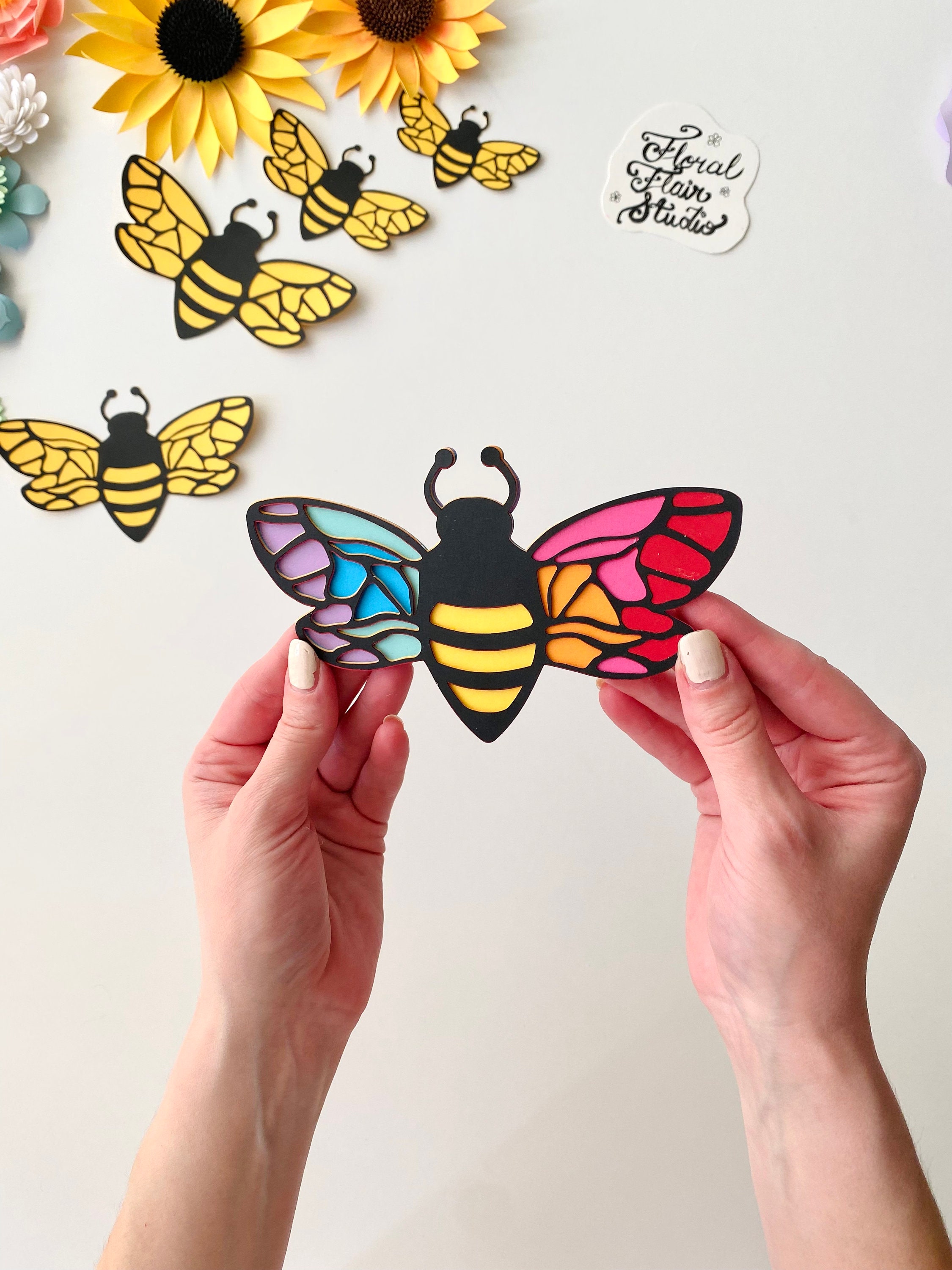 SVG Digital File Paper Bees Template Spring Decor Nursery - Etsy