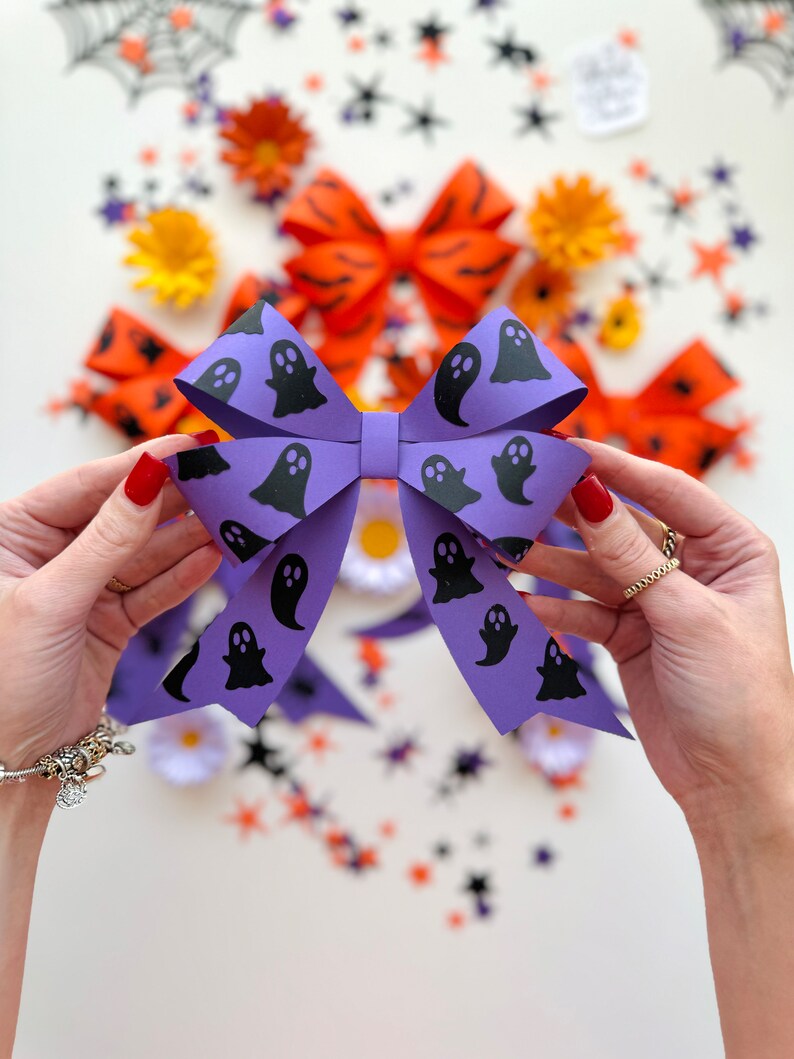 Halloween Paper Bow SVG Template: Cricut Craft File (digital Download ...