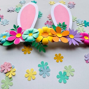 Bunny Ears Floral Headband Template: DIY Spring Paper Craft (SVG ...