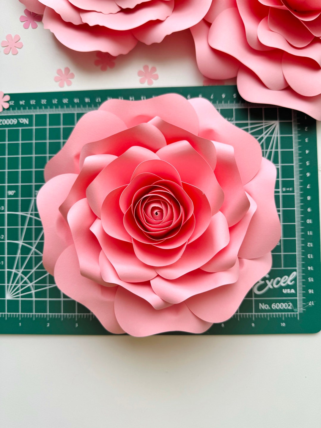 SVG Digital File, Paper Rose Template, Home Decor, Floral Backdrop ...