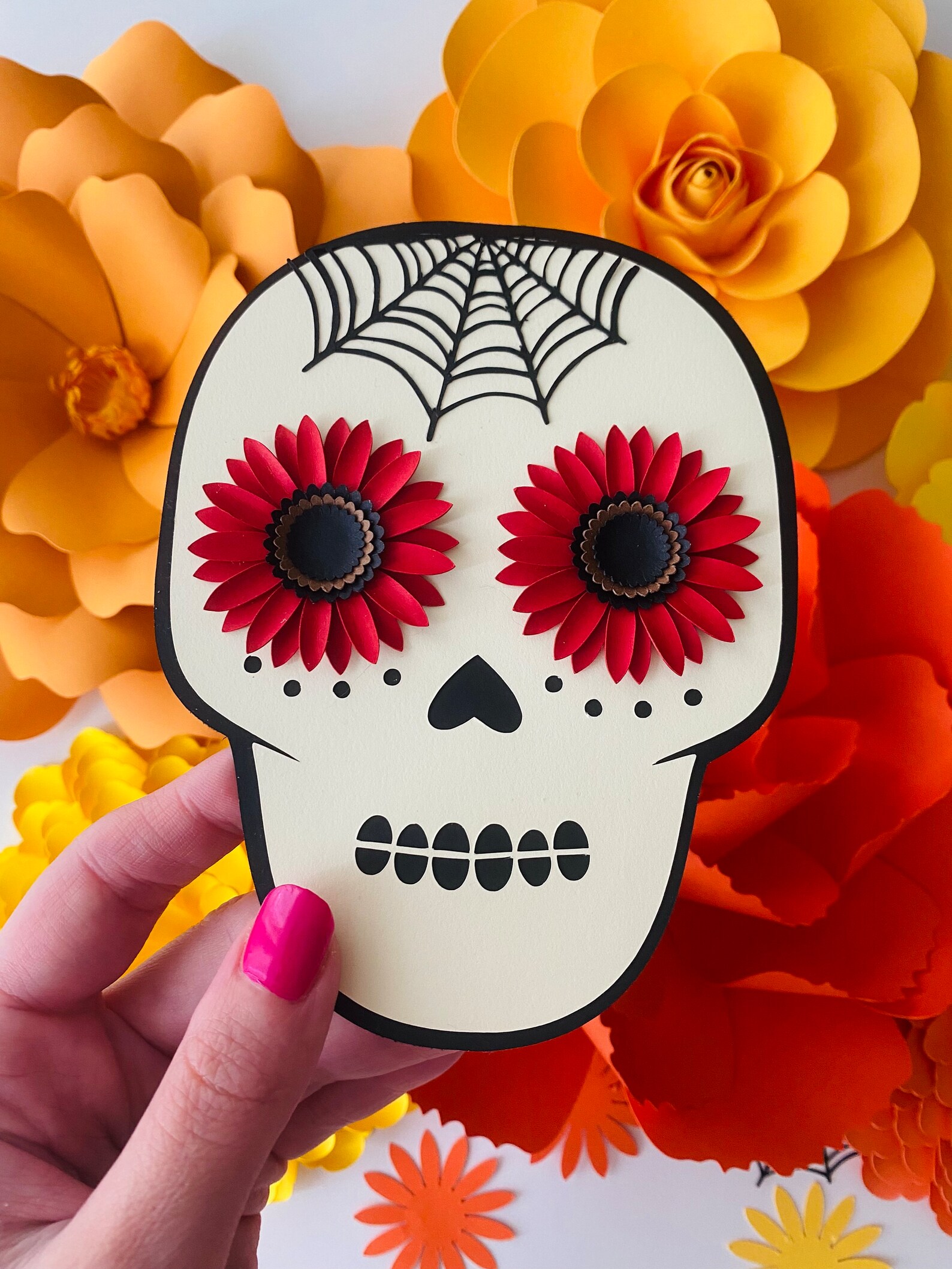 Floral Paper Skulls SVG: Día De Los Muertos Garland (digital File) - Etsy