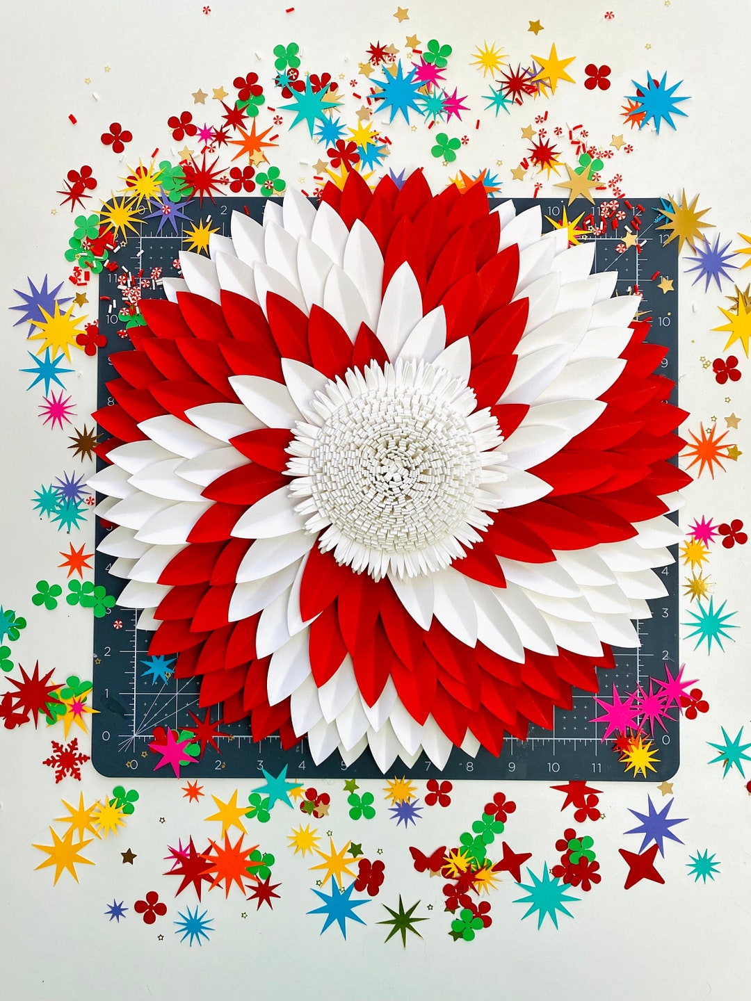 SVG Digital Template, Peppermint Candy Flower, Christmas Craft, Cricut ...