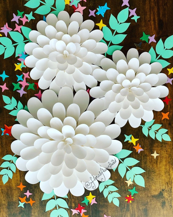 SVG Digital Template Paper Dahlia Spring Decor Paper Flower - Etsy