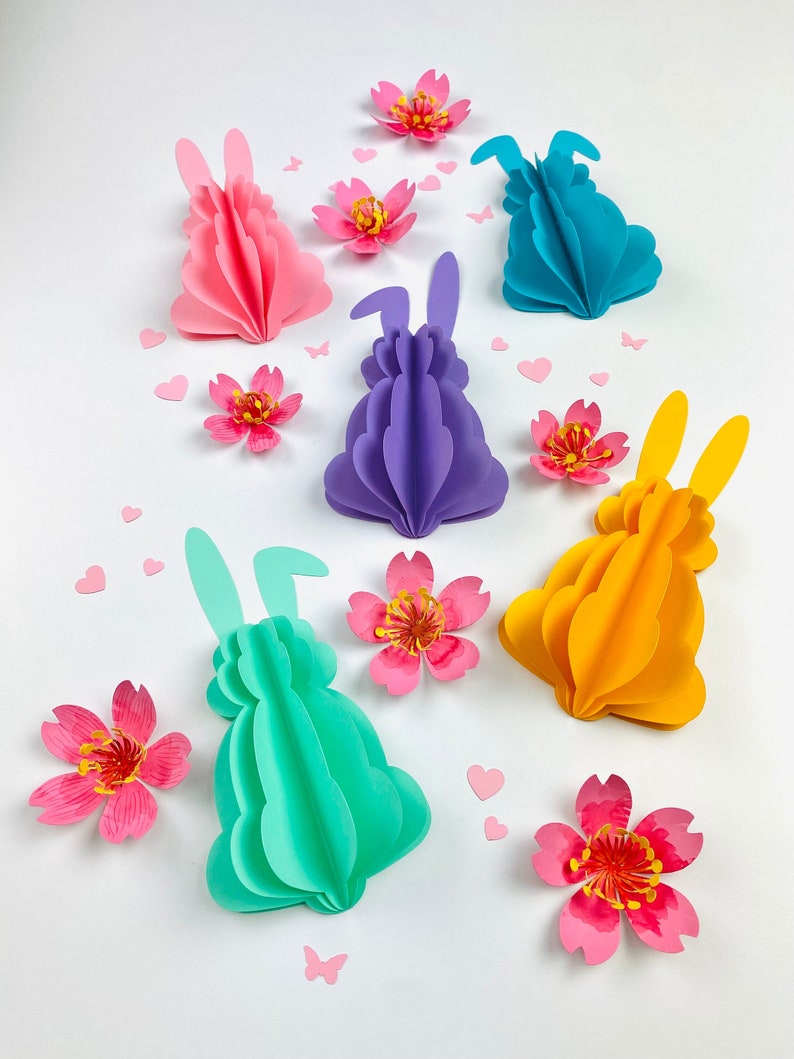 3D Paper Bunny Template: Spring Decor SVG File (digital Download) - Etsy