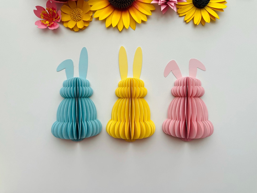 SVG Digital File, 3D Bunny Template, Spring Decor, Paper Decor, Easter ...
