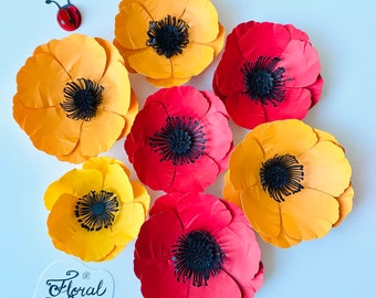 Paper Poppy Backdrop PDF Templates Floral Party Backdrop - Etsy