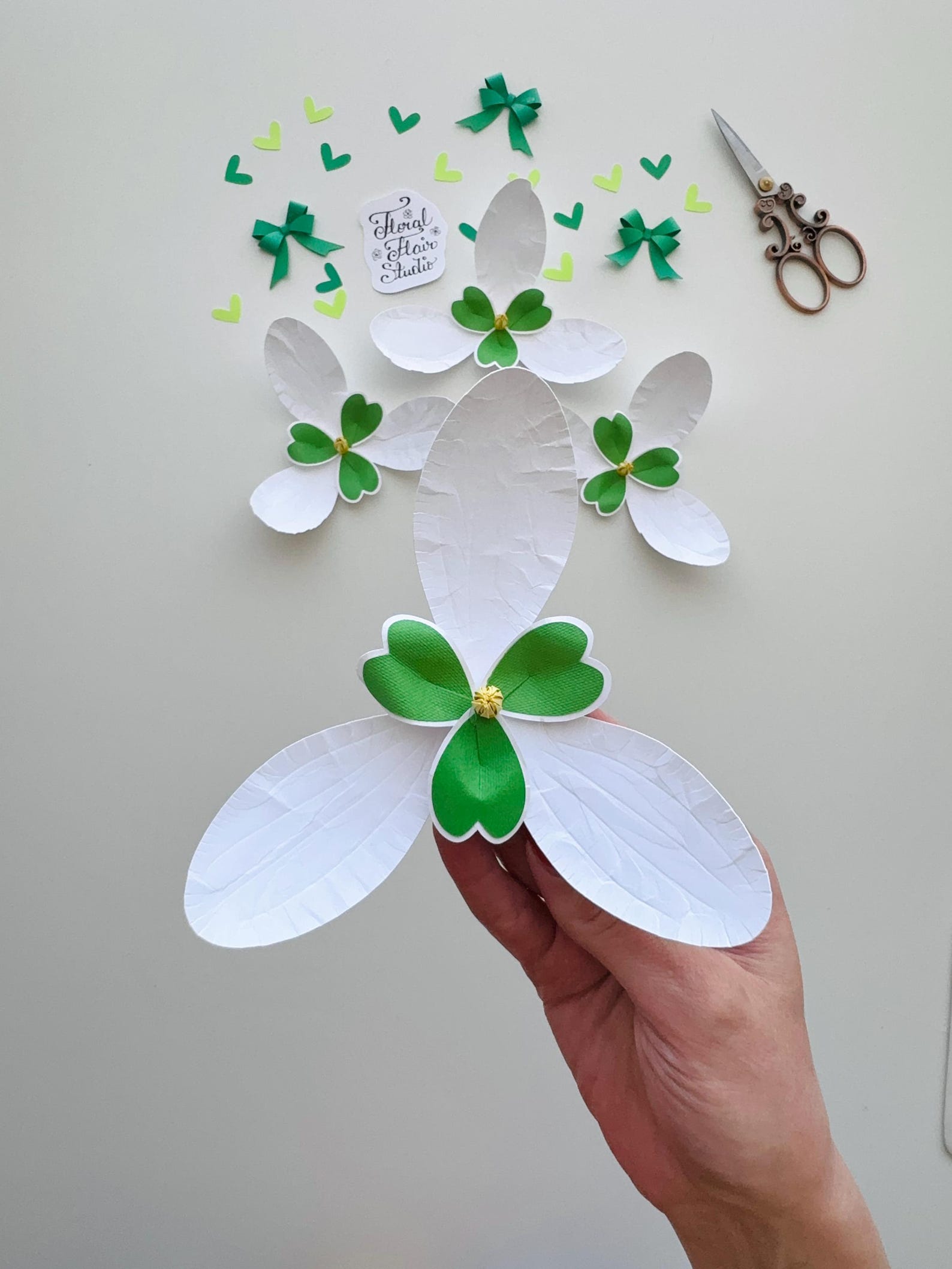 Paper Snowdrop SVG Template: DIY Spring Wreath, Shadow Box (digital ...