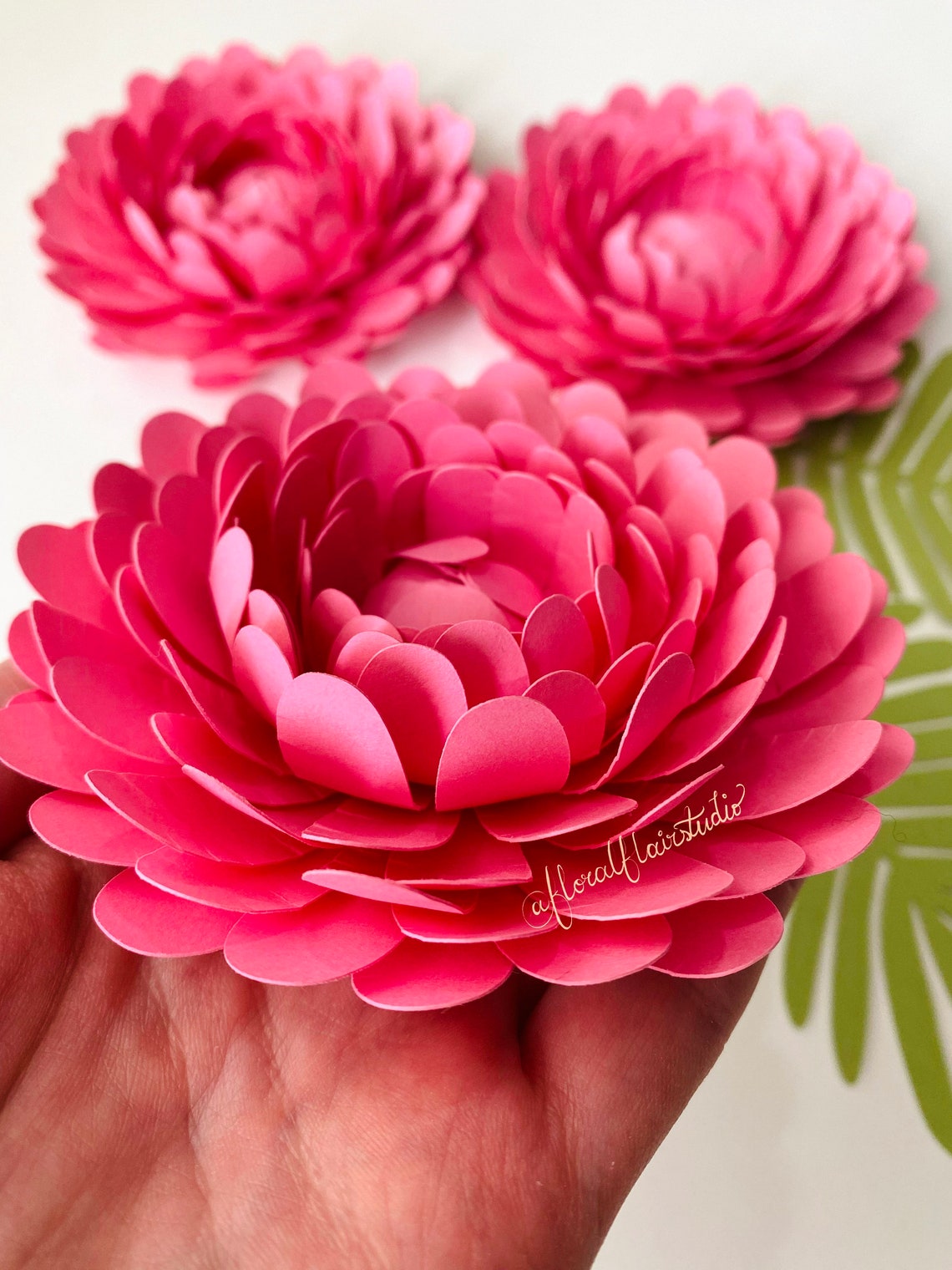 Paper Peony SVG Template: DIY Floral Decor, Cricut File (digital ...