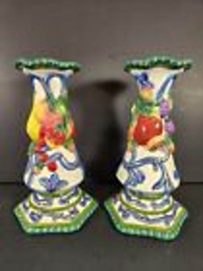 Fitz & Floyd Candle Holders Florentine 2pc - Etsy