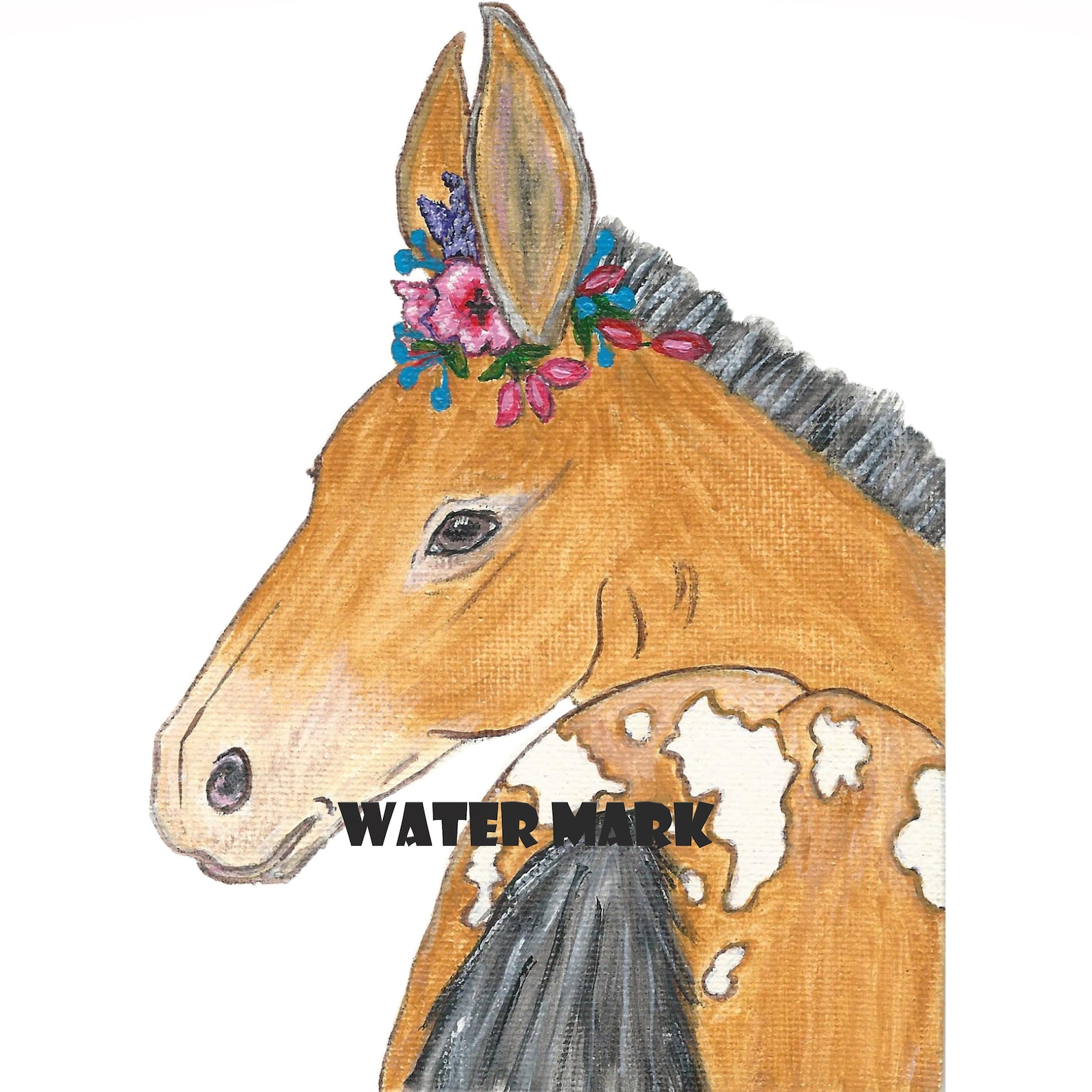 Printable Mule With Flowers Digital Download - Etsy