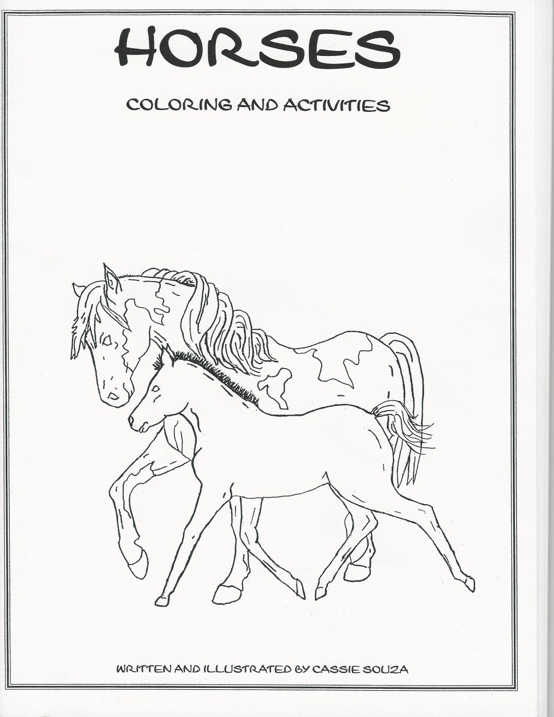Horses Coloring & Activity Book Printable - Etsy