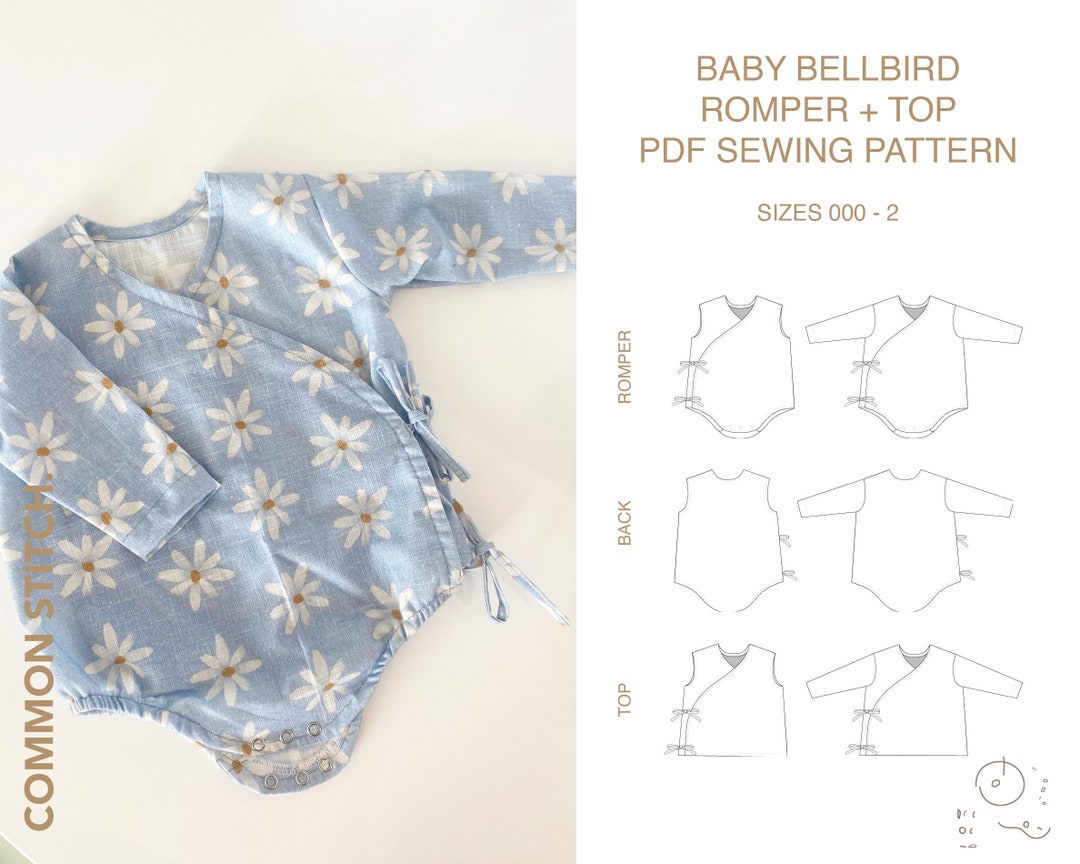 Baby Bellbird Romper + Top DIGITAL Pattern - Etsy