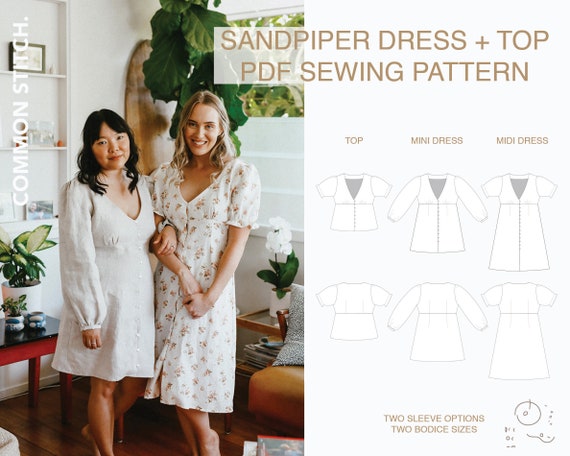 Sandpiper Dress Top Digital PDF Sewing Pattern - Etsy