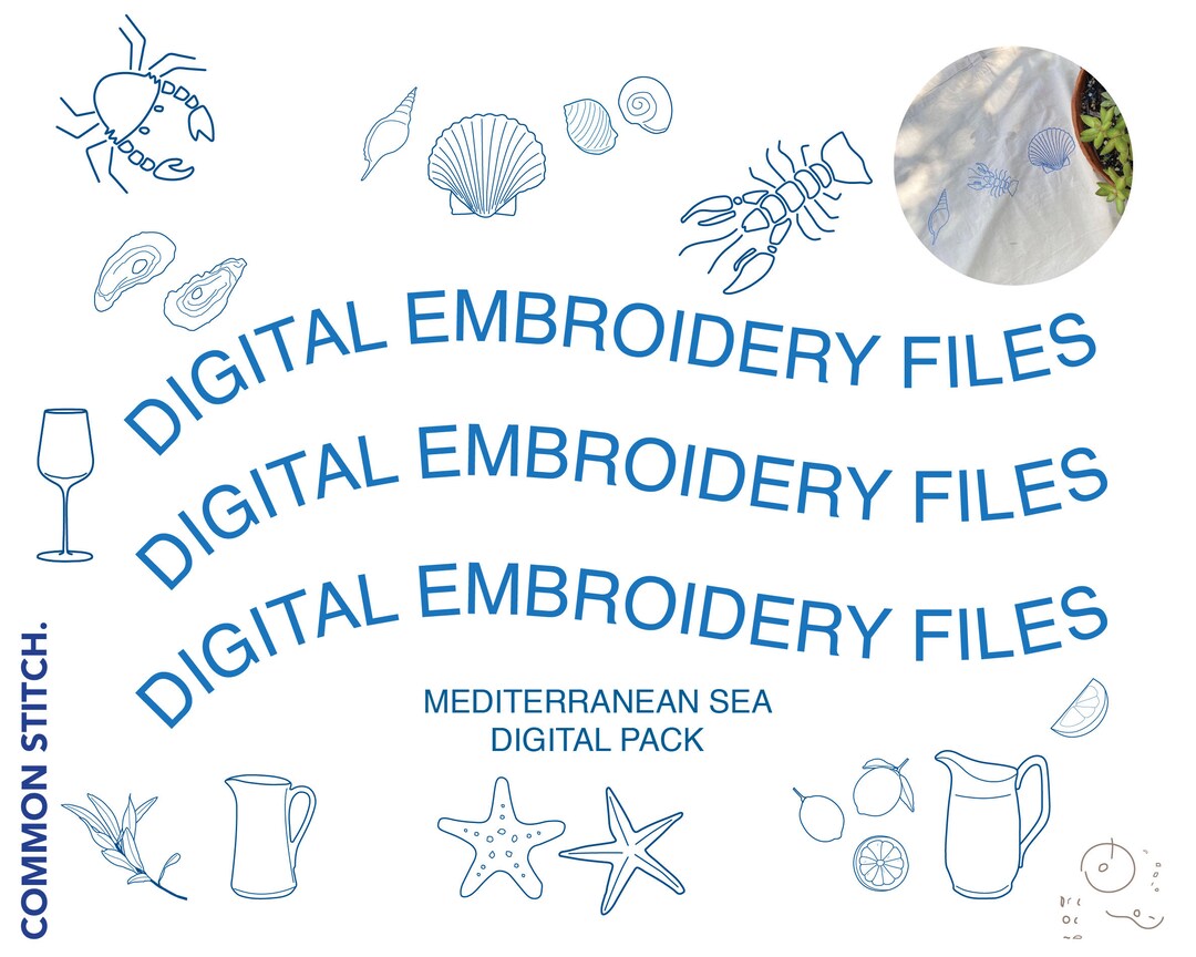 Mediterranean Sea Pack of Embroidery Files for Table Runner Design ...
