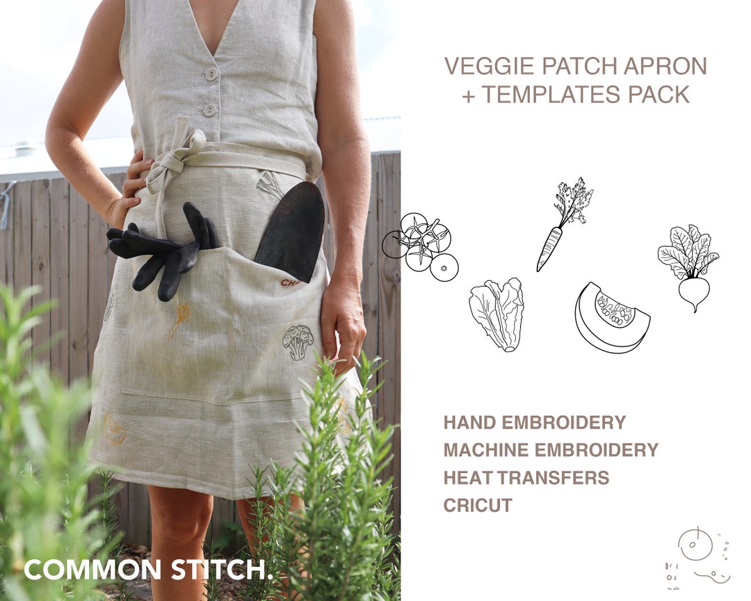 Veggie Patch Apron Pattern + Templates - Digital Pack - Etsy