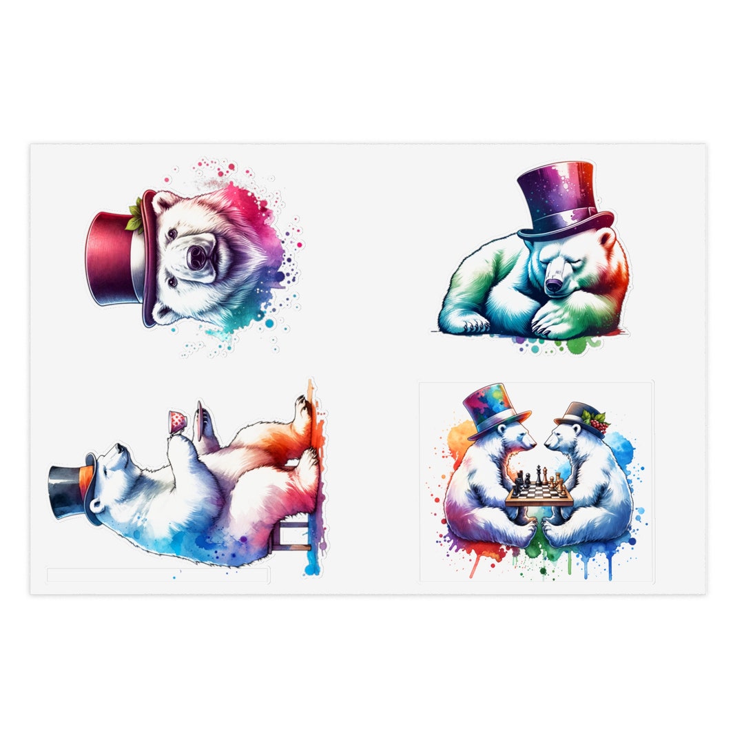 Dapper Polar Bear Sticker Sheets - Etsy