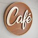 Round Wooden Cafe Sign / Kitchen Coffee Sign / Handmade - Etsy