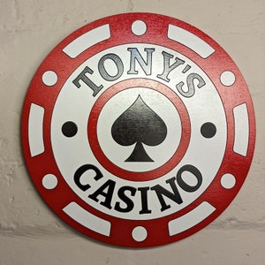 Personalised Large Poker Chip Wall Sign - Customised Casino Token ...