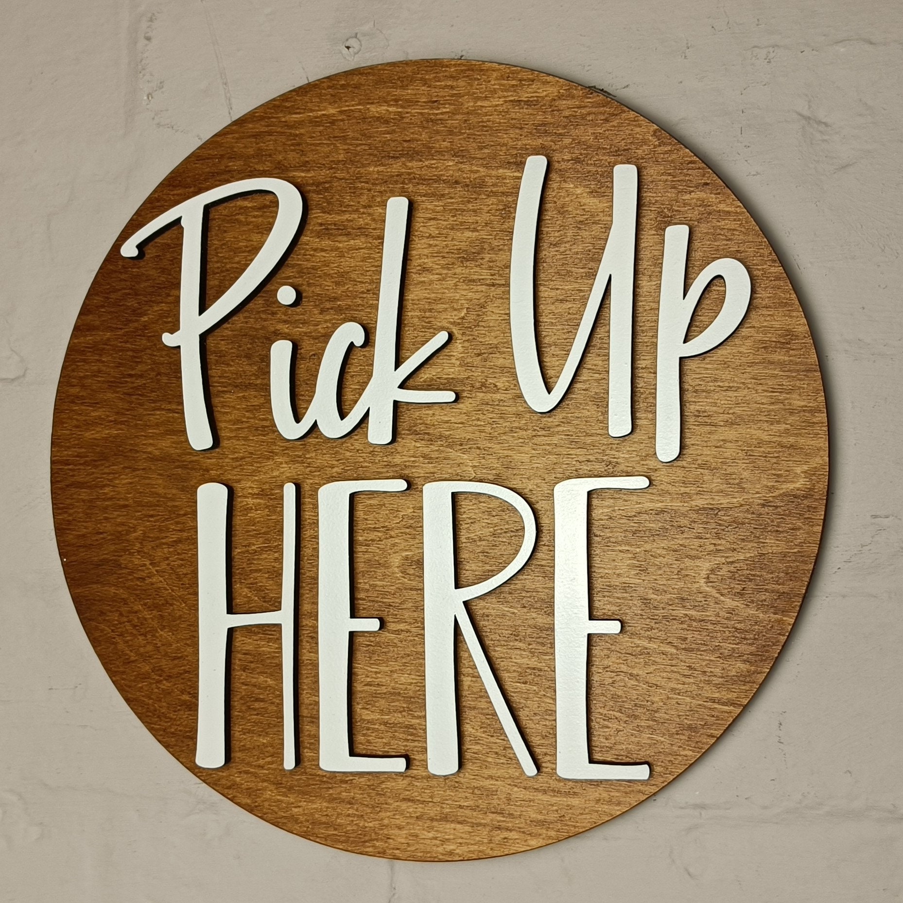 Large round wooden Order Here Pick Up Here custom | Etsy