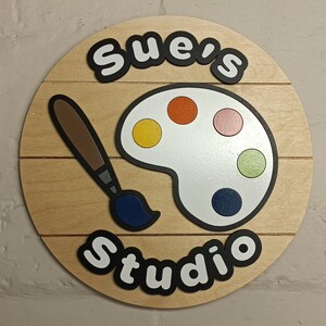 Personalised Art Studio Sign / Custom 3D Wooden Craft Hobby Sign ...