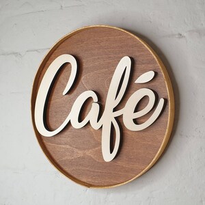 Round Wooden Cafe Sign / Kitchen Coffee Sign / Handmade - Etsy