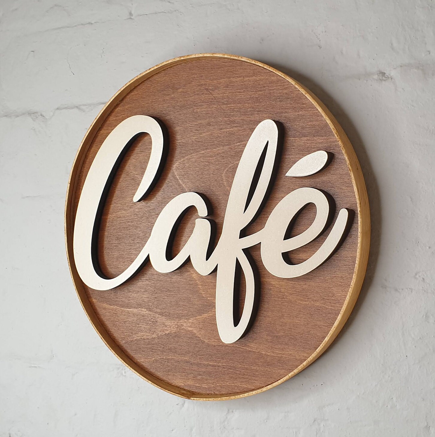 Round Wooden Cafe Sign / Kitchen Coffee Sign / Handmade | Etsy