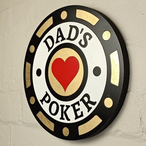 Personalised Large Poker Chip Wall Sign - Customised Casino Token ...