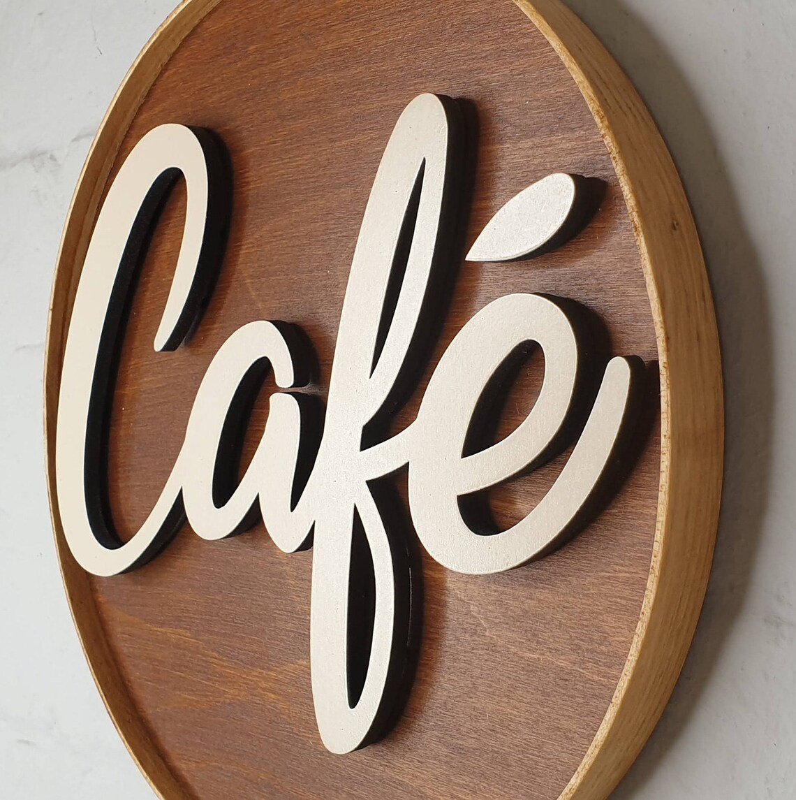 Round Wooden Cafe Sign / Kitchen Coffee Sign / Handmade | Etsy
