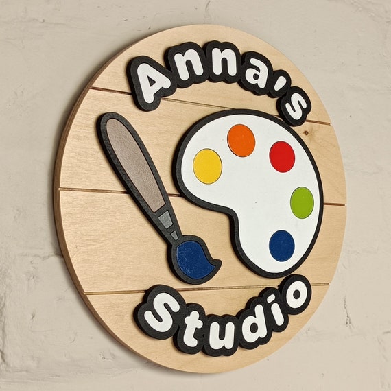 Personalised Art Studio Sign / Custom 3D Wooden Craft Hobby - Etsy UK
