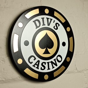Personalised Large Poker Chip Wall Sign - Customised Casino Token ...