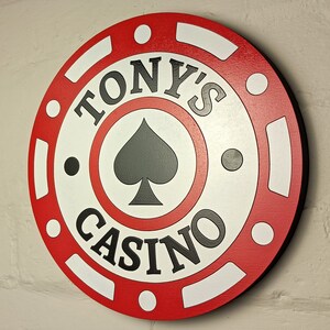 Personalised Large Poker Chip Wall Sign - Customised Casino Token ...