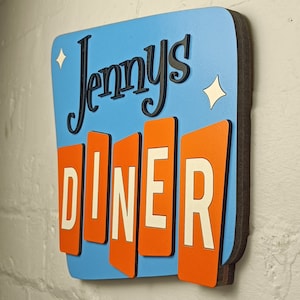 Personalised 50's Style American Diner Sign - Personalised Retro ...